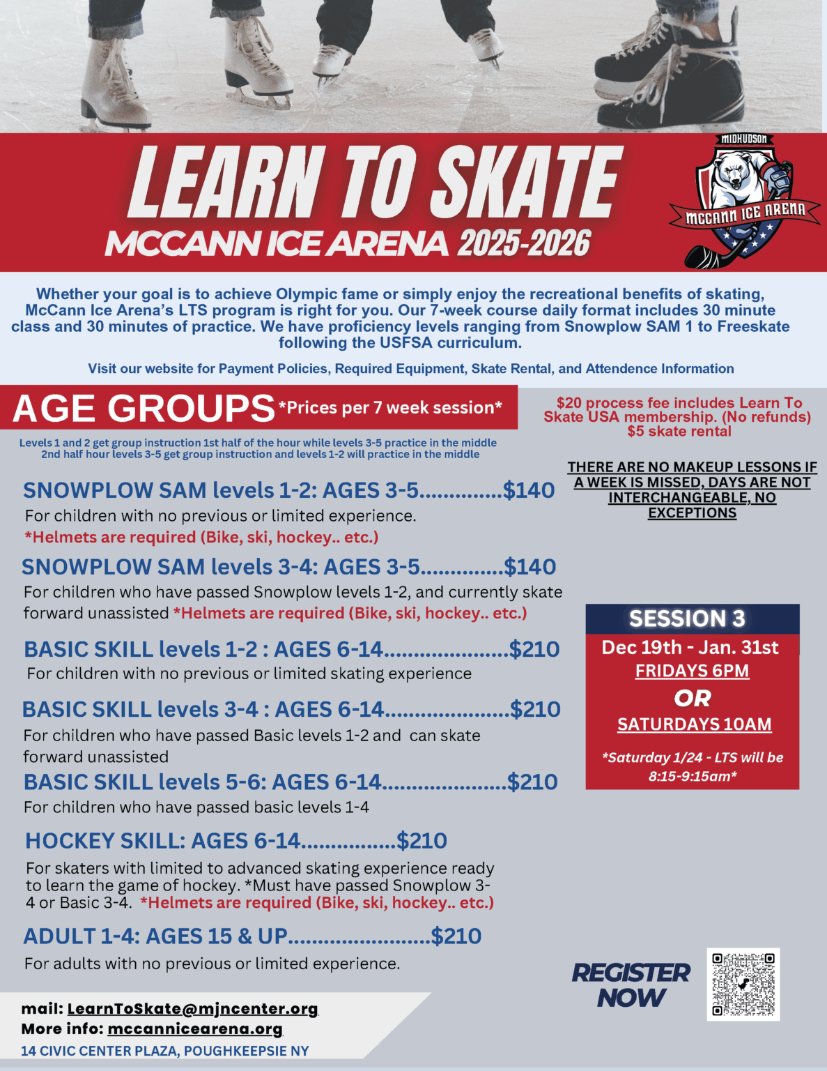 Learn to Skate - Session #3 - McCann Ice Arena